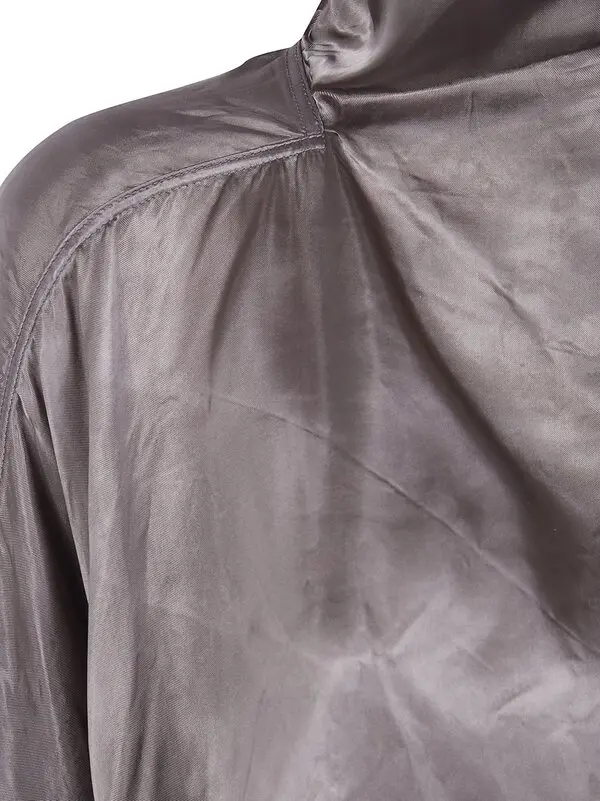 Rick Owens High Neck Long Sleeve Blouse - Gray