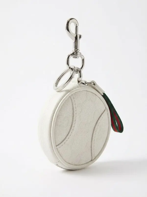 Gucci Tennis Ball-shaped Coin Wallet - White And Gray