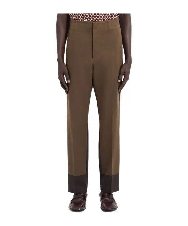 MAISON MARGIELA Contrast Paneled Trousers - Brown