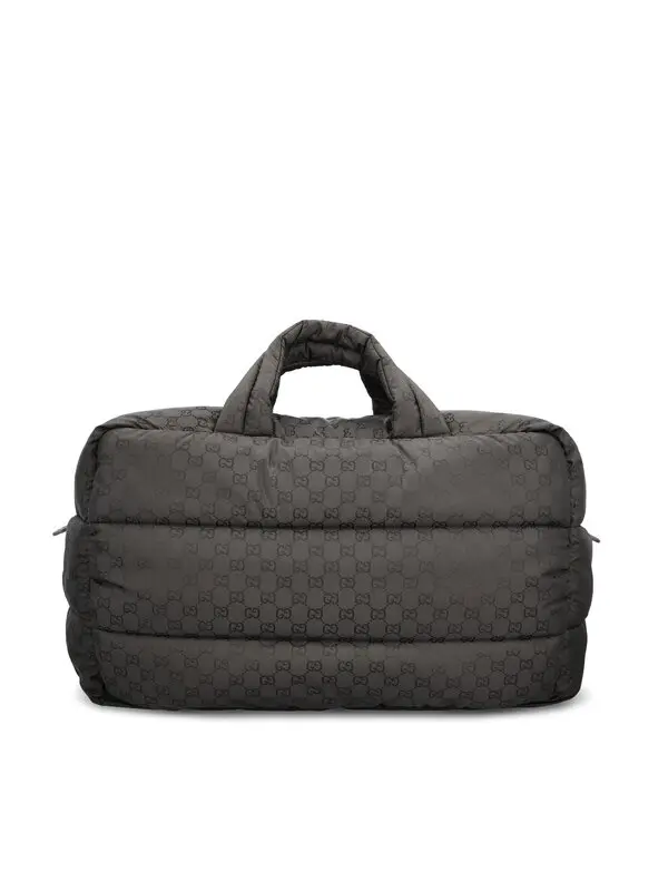Gucci Monogrammed Padded Tote Bag With Web Stripe
