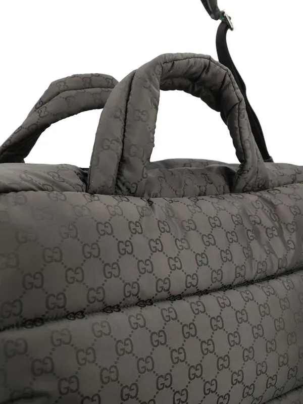 Gucci Monogrammed Padded Tote Bag With Web Stripe