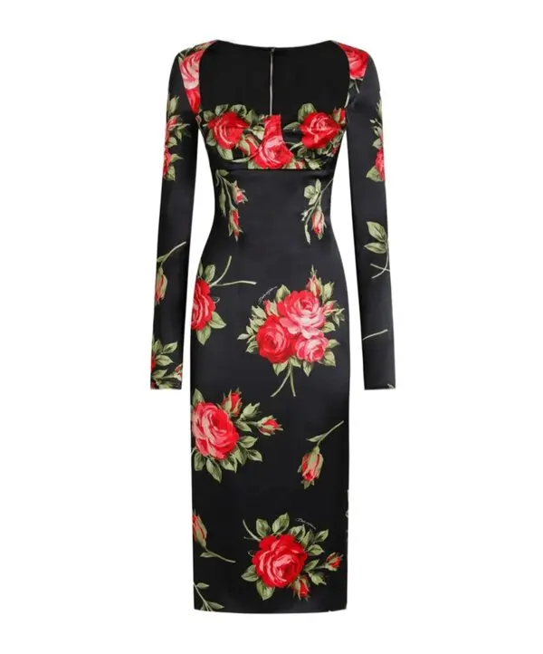 Dolce & Gabbana Rose Bouquet Print Sheath Dress - Multicolor