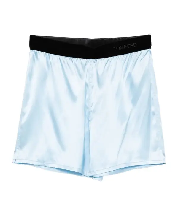 TOM FORD Satin Boxer Shorts - Blue
