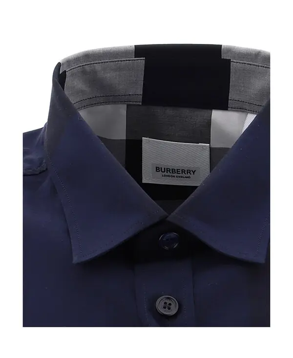 Burberry Checked Shortsleeved Shirt - Black