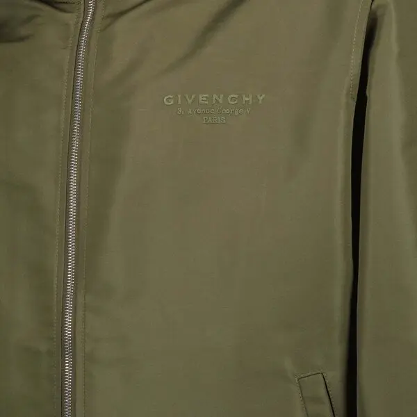 Givenchy Zip-up Hooded Coat With Drawstring - Khaki