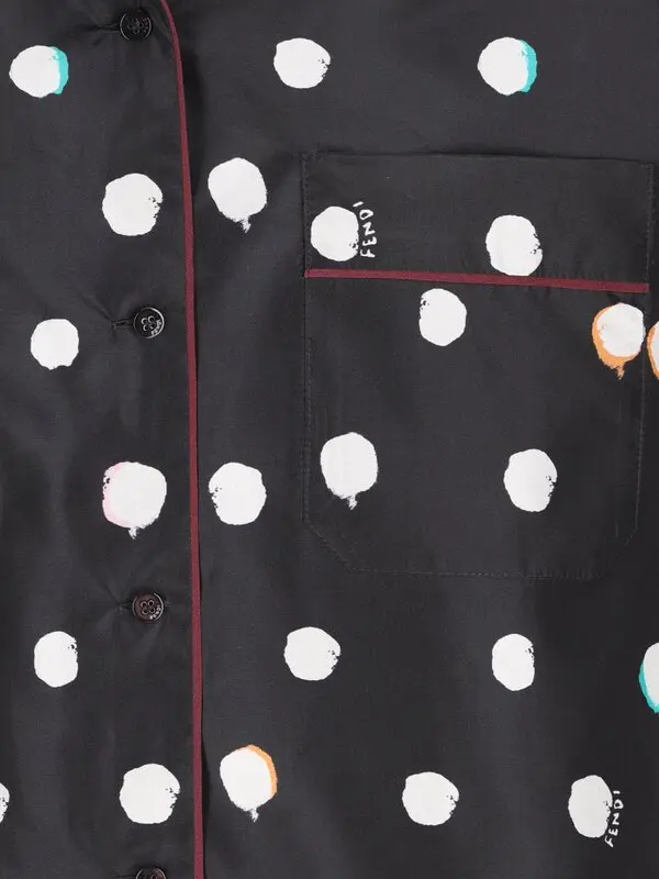 Fendi Falena Dots Printed Long Sleeve Shirt - Black