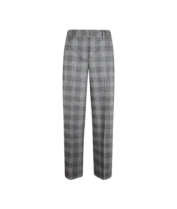 Peserico Checked Trousers - Gray