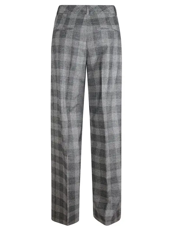 Peserico Checked Trousers - Gray