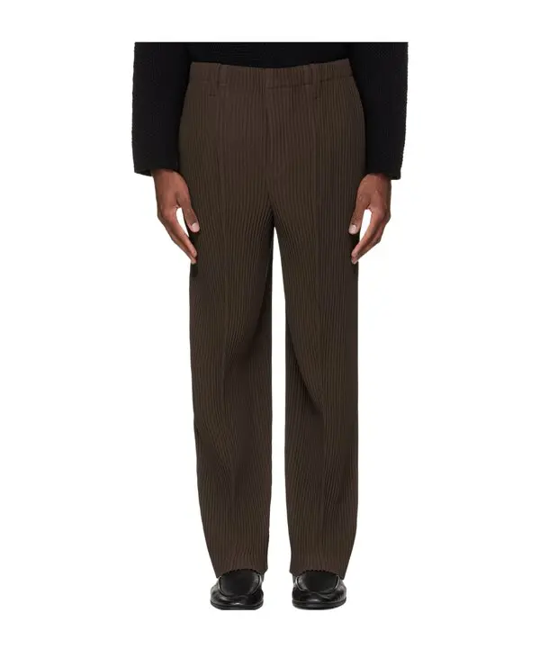 Issey Miyake Homme Plissé Pleated Tuxedo Trousers