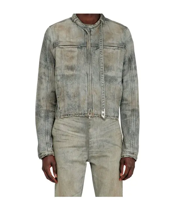 DIESEL® Slim Denim Jacket With Zip Closure - Grey