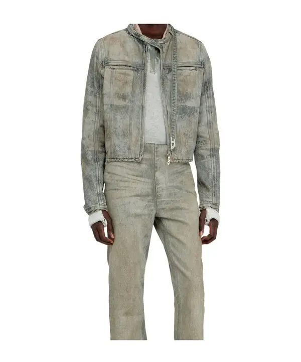 DIESEL® Slim Denim Jacket With Zip Closure - Grey