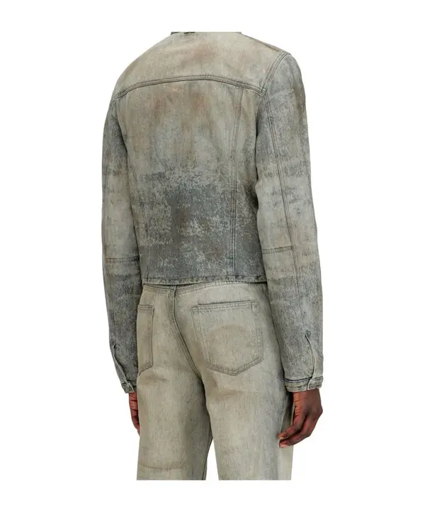 DIESEL® Slim Denim Jacket With Zip Closure - Grey