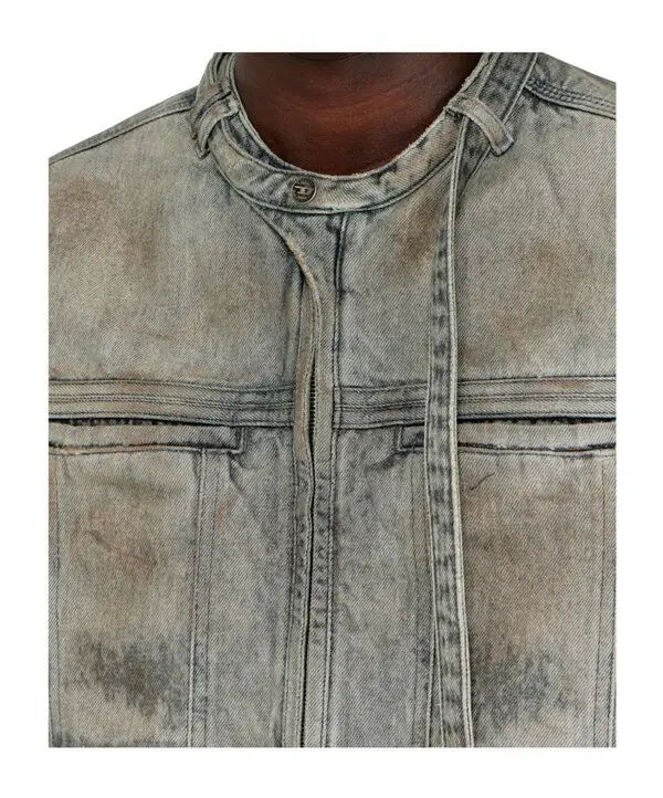 DIESEL® Slim Denim Jacket With Zip Closure - Grey