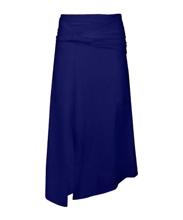 Victoria Beckham Ribbed Twist-front Skirt - Navy