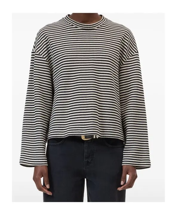 Closed Striped Longsleeve Knit Top
