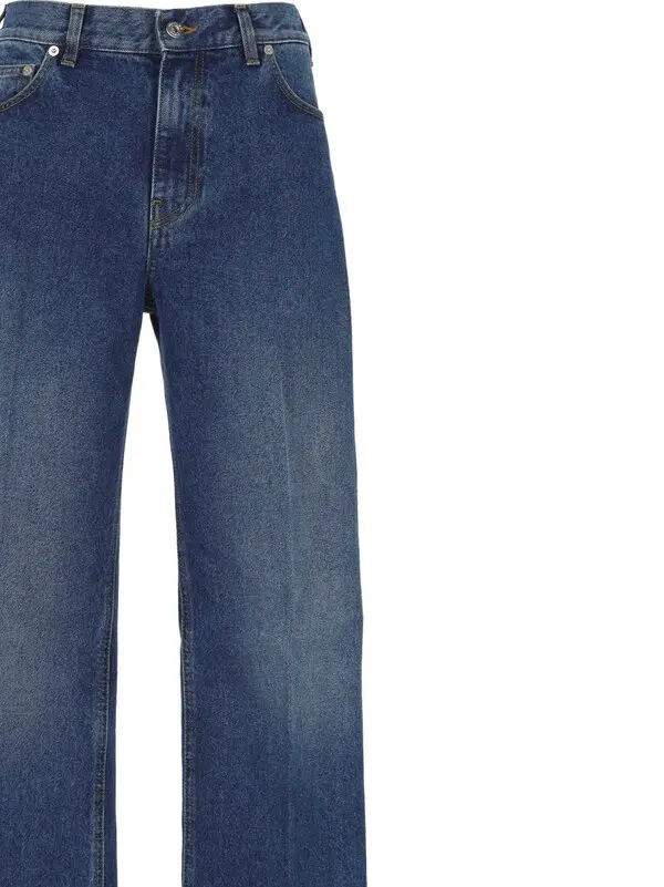 MUGLER Straight Leg Jeans With Logo Patch