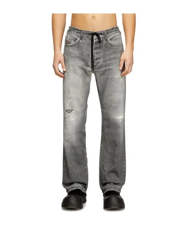 DIESEL® 2080 D-reel Relaxed Regular Waist Distressed Jeans - Grey