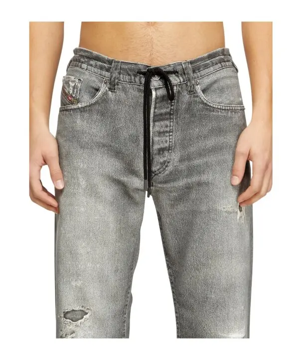 DIESEL® 2080 D-reel Relaxed Regular Waist Distressed Jeans - Grey