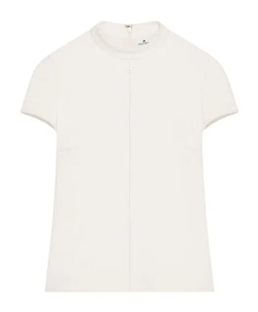 COURREGES Courrèges Heritage Crêpe Short-sleeved Top - Inheriting White