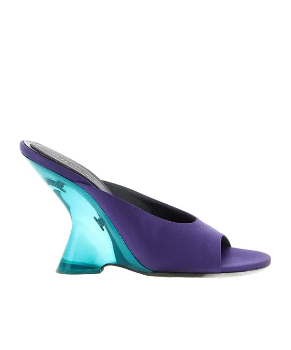 Dries Van Noten Open-toe Sculptural Wedge Sandals - Blue