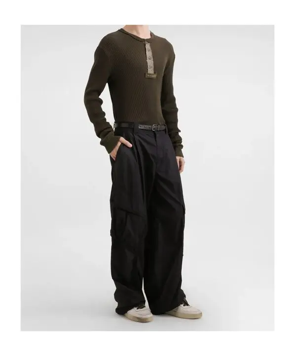Dolce & Gabbana Ribbed Henley Knit Sweater
