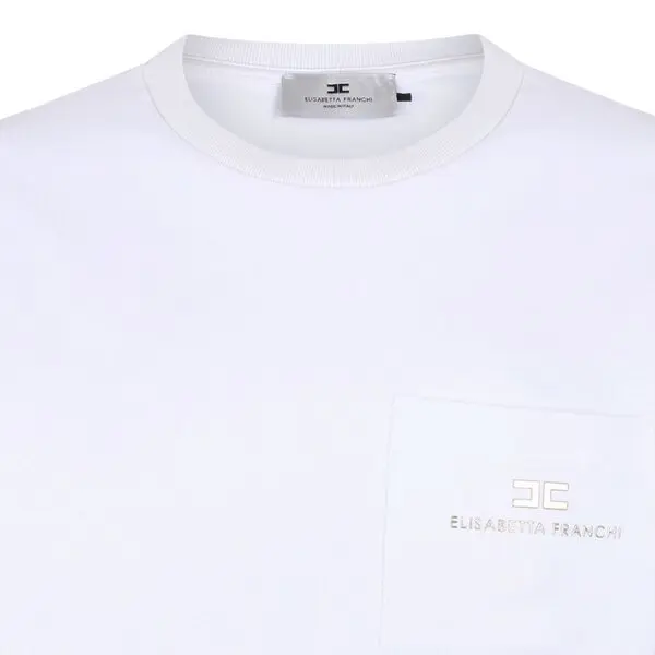 Elisabetta Franchi Crewneck T-shirt With Pocket Detail