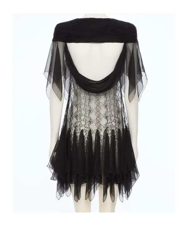 Valentino Garavani Backless Dress With Open Neckline And Pleated Skirt