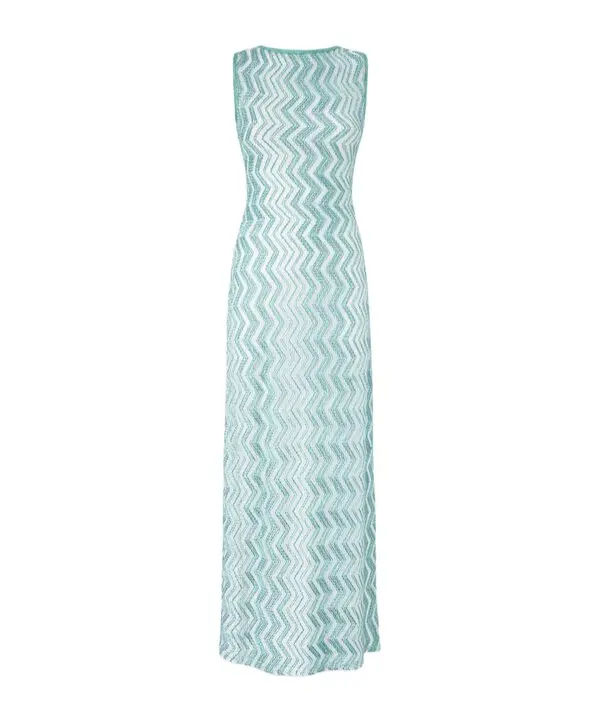 Missoni Chevron Midi Beach Dress - Light Blue