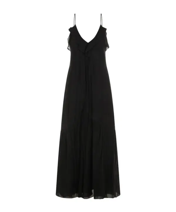 Isabel Marant Étoile V-neck Spaghetti Strap Maxi Dress - Black