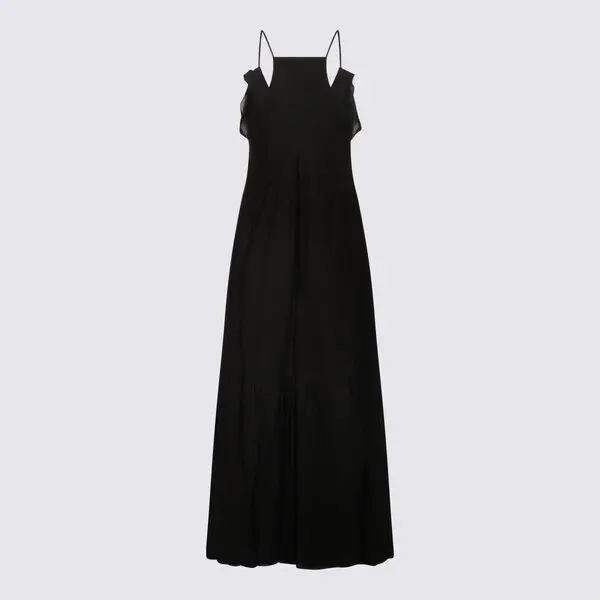 Isabel Marant Étoile V-neck Spaghetti Strap Maxi Dress - Black