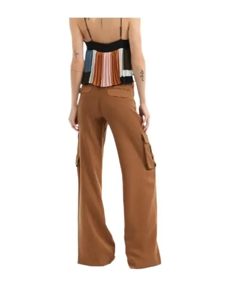 Veronica Beard High Waist Wide Leg Cargo Pants
