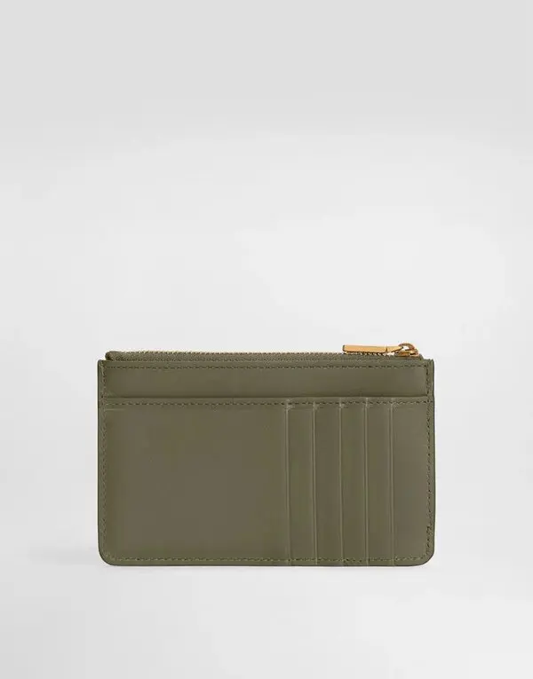 Dolce & Gabbana Dolce Gabbana Logo Plate Zipped Cardholder - Green