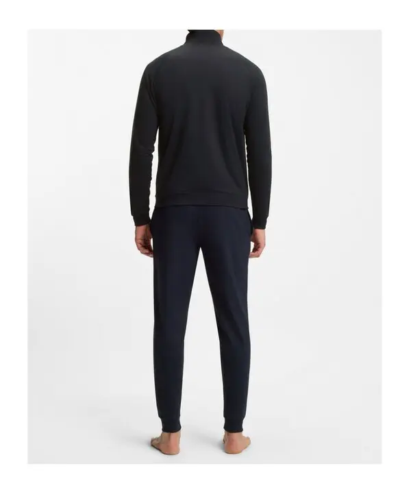 Hugo Boss Long-sleeved Zip-up Jacket With Stand Collar - Black