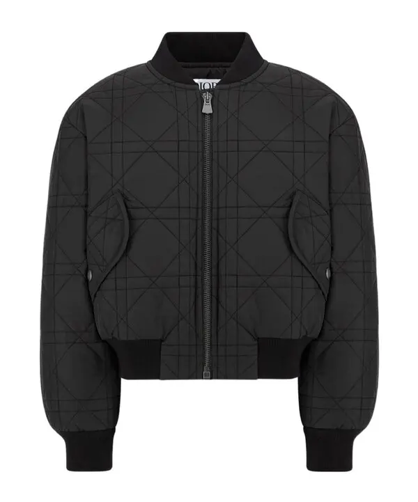 Dior Quilted Bomber Jacket With Logo Snaps