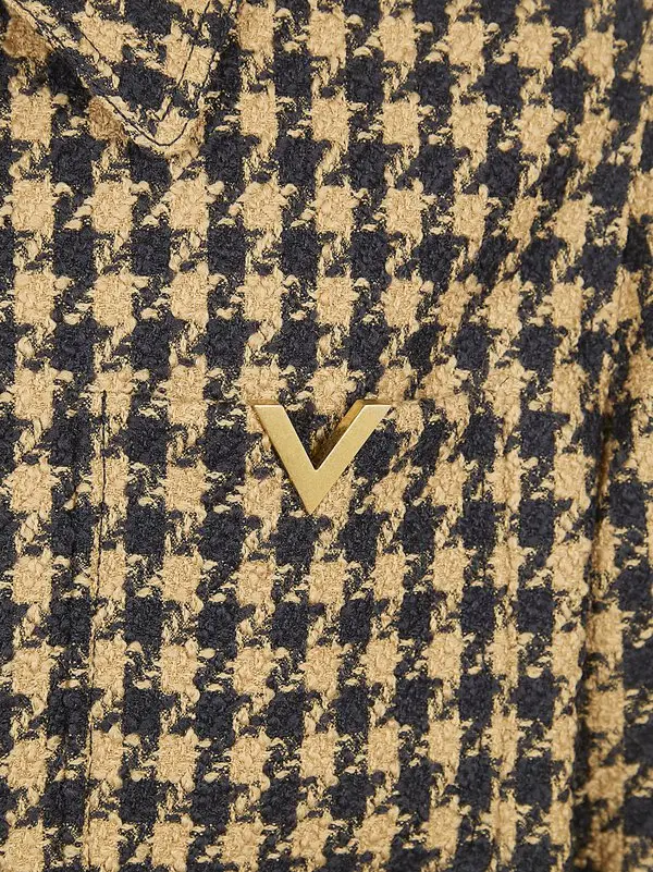 Valentino Garavani Houndstooth Button-up Coat