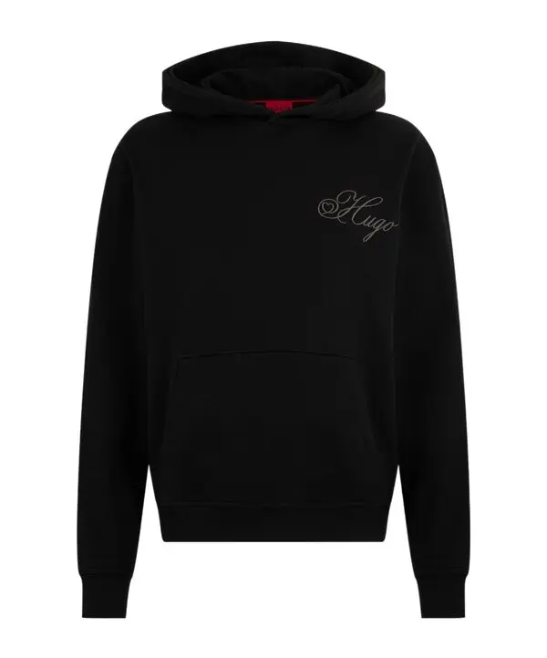 Hugo Boss Logo Embroidered Cotton Hoodie