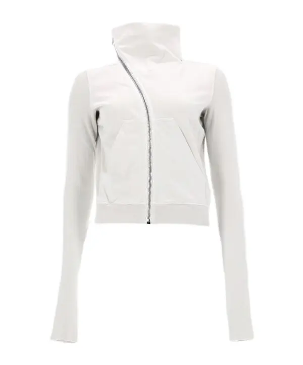 Rick Owens Long Sleeve Zip-up Pullover - White