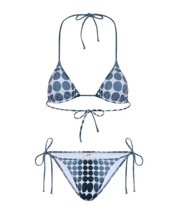 JEAN PAUL GAULTIER Polka Dot Print Tie-up Bikini Set - Whitegreyblack