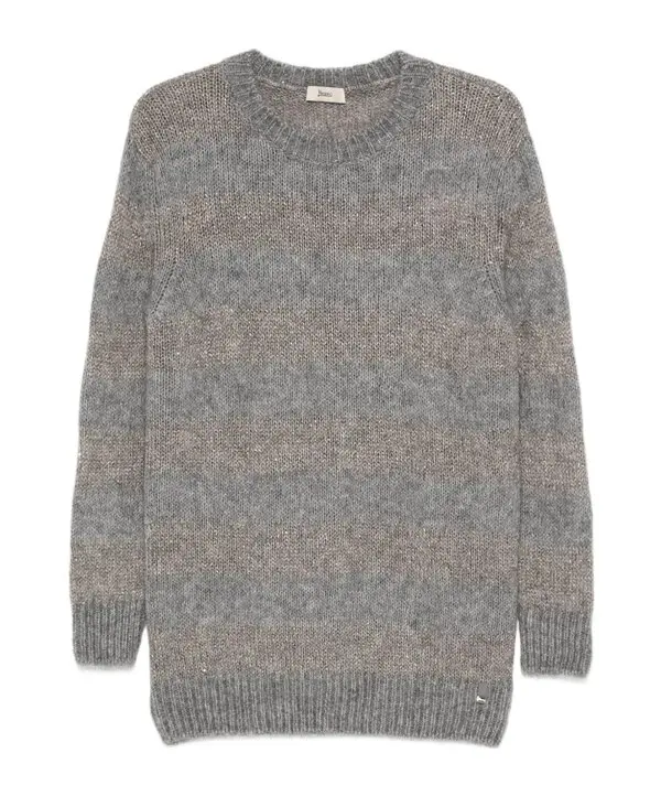 Herno Striped Crewneck Sweater - Gray