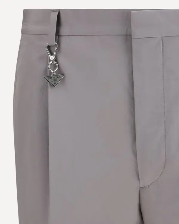 Prada Tailored Trousers With Detachable Pendant - Gray