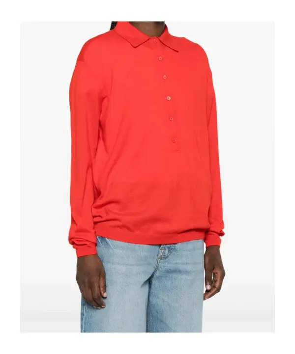 THE FRANKIE SHOP Long-sleeved Knit Polo Shirt
