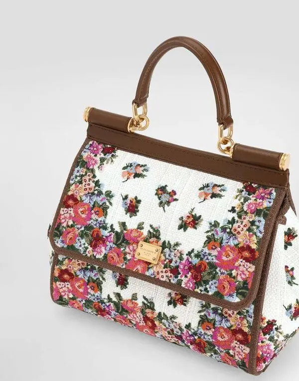 Dolce & Gabbana Sicily Medium Embroidered Shoulder Bag