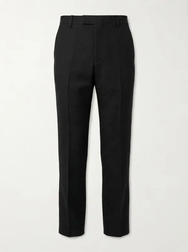 Gucci Gg Wool Tailored Trousers - Black