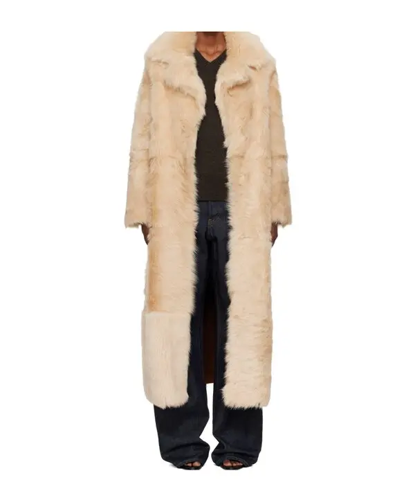 Nour Hammour Evita Fur Coat - Tan