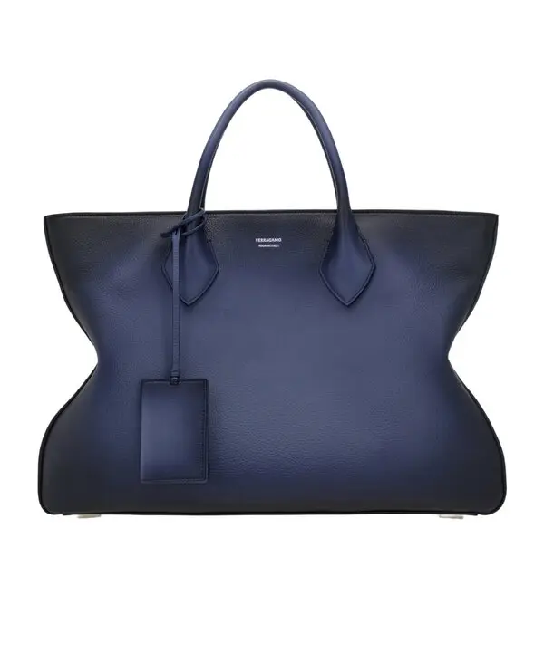 FERRAGAMO Deconstructed Monogram Tote Bag - Graphite/black