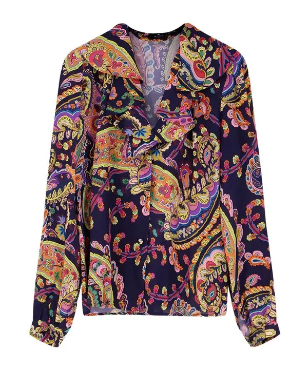 Etro V-neck Printed Blouse - Multicolor