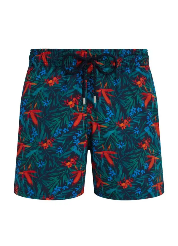 Vilebrequin Wide-leg Swimming Trunks With Graphic Pattern - Blue