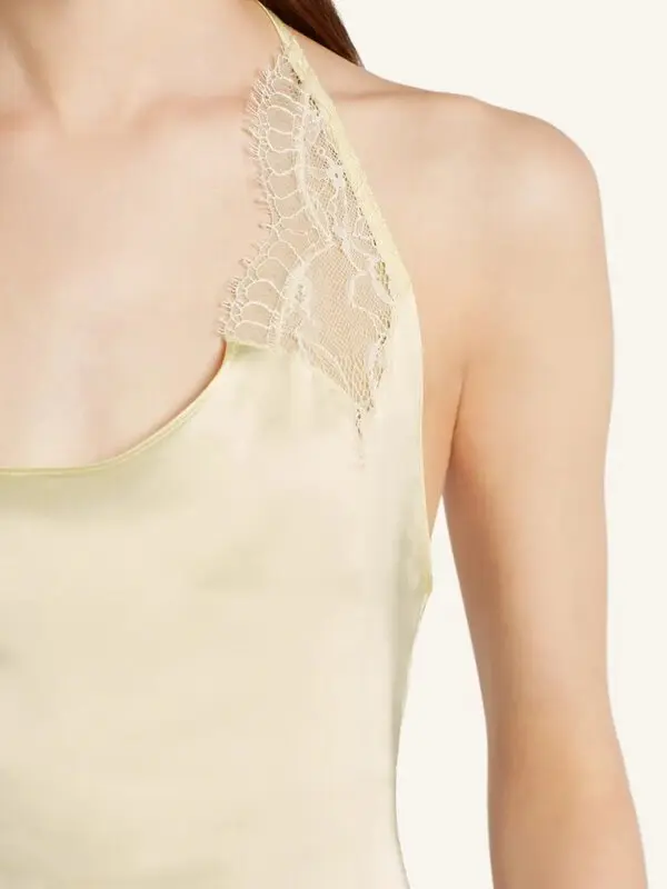 COURREGES Courrèges Asymmetrical Lace Trimmed Tank Top