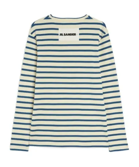 JIL SANDER Striped Crew-neck T-shirt - Cornsilk