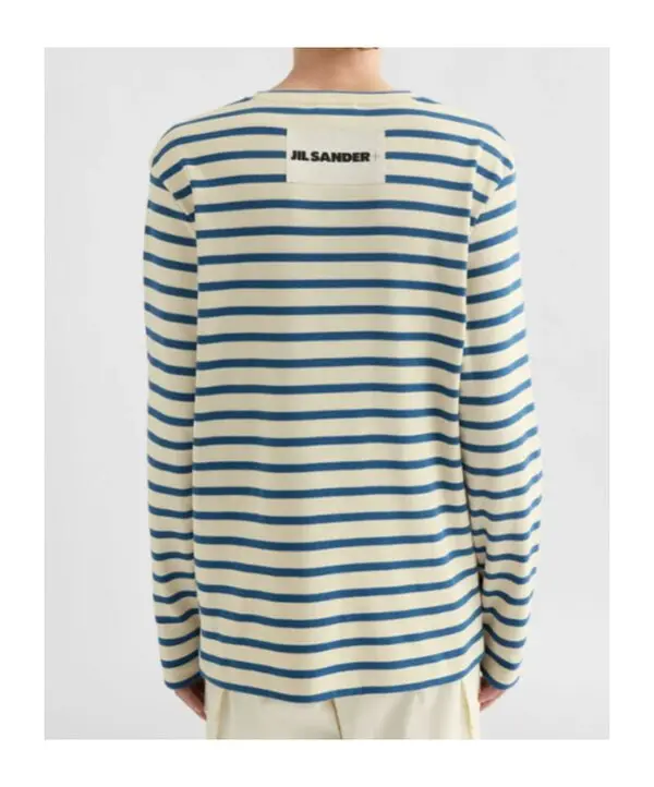 JIL SANDER Striped Crew-neck T-shirt - Cornsilk